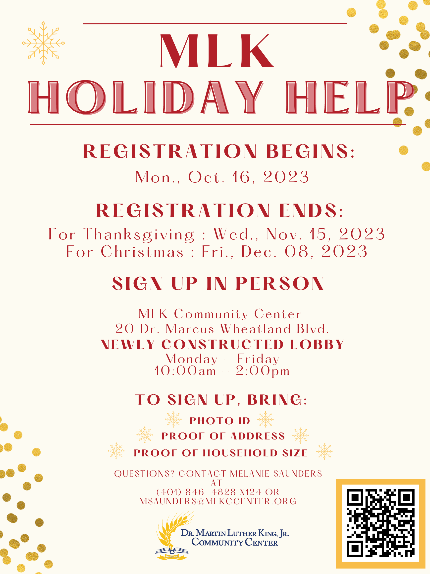 Holiday Help - MLK Community Center